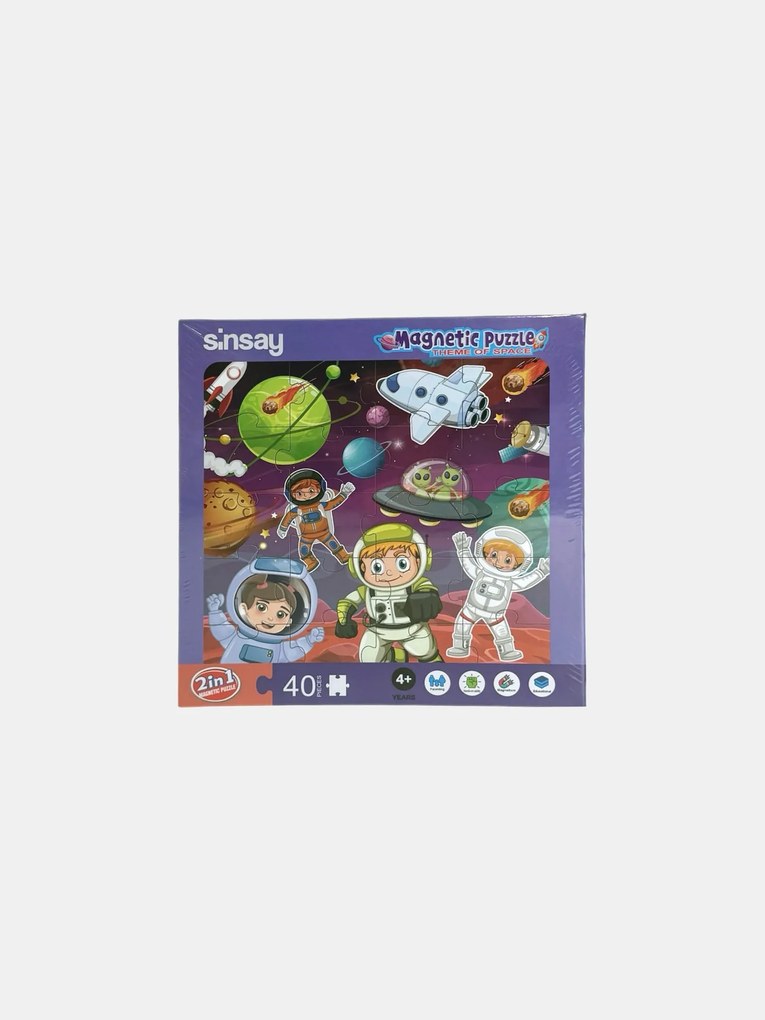 Sinsay - Magnetické puzzle s vesmírným motivem 40 kusů - vícebarevná