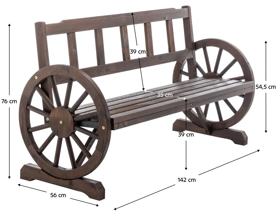 Kondela Zahradní lavička, hnědá, SABA TYP 2