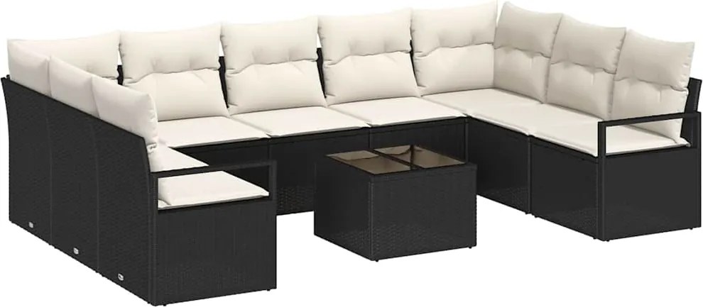 Set pohovek 10 ks Černá polyratan 3346547