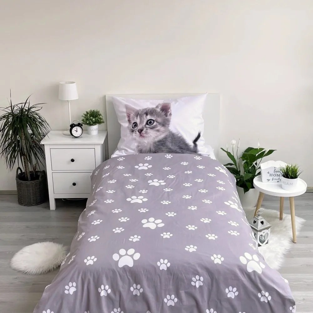 Bavlněné ložní povlečení Roztomilá koťátka - 100% bavlna - 70x90 cm + 140x200 cm