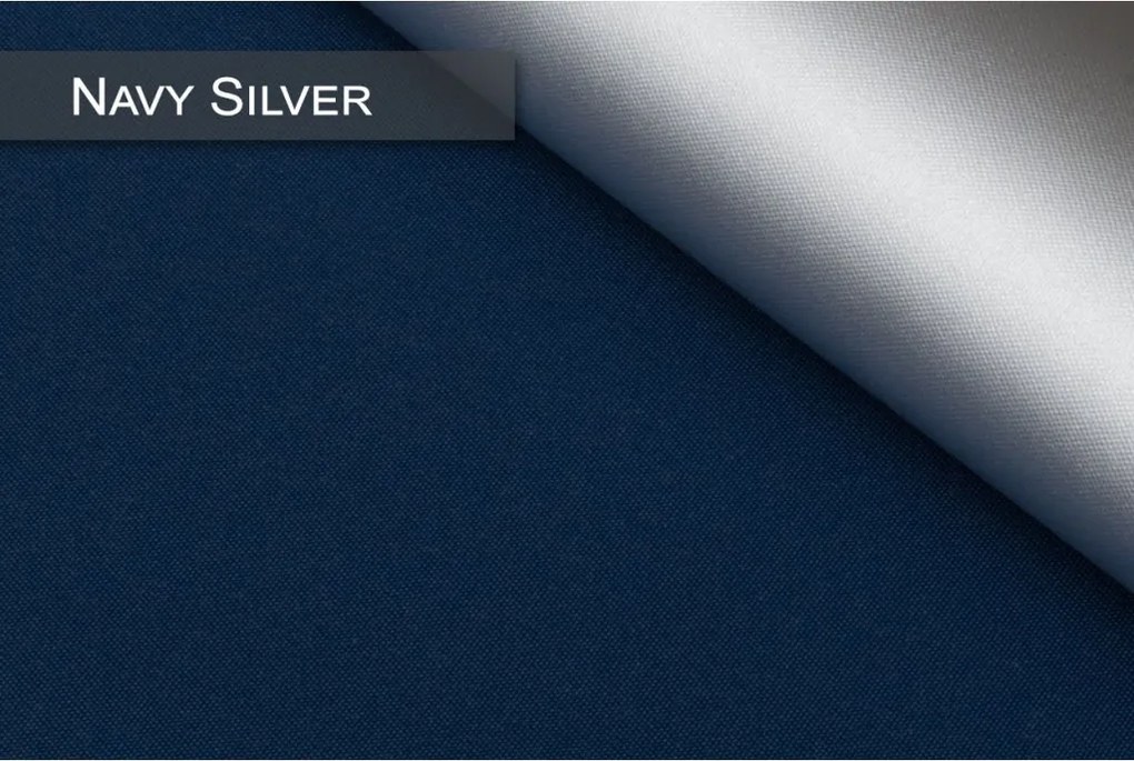 Dekodum Termoizolační roleta v hnědé kazetě, barva látky Navy Silver Šířka (cm): 66, Výška (cm): Standardní (do 150 cm), Strana mechanismu: Práva