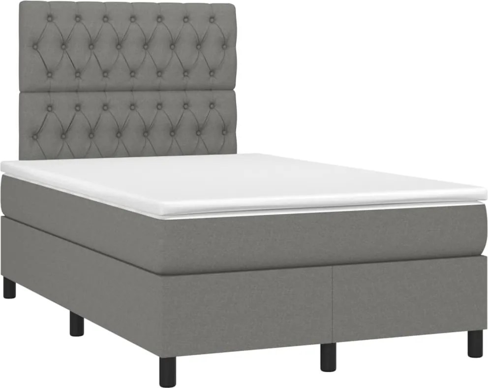 Box spring postel s matrací tmavě šedá 120x200 cm textil 3142002