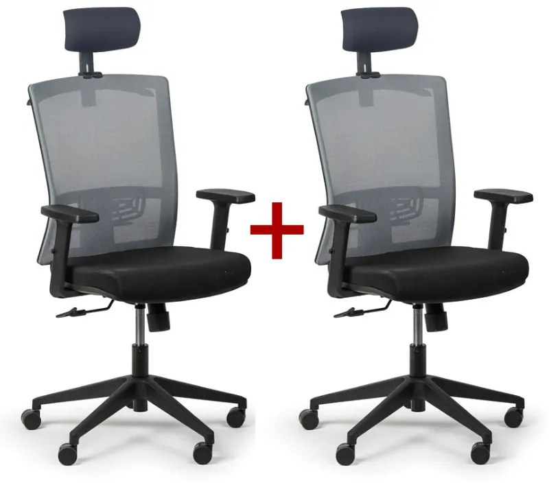 Kancelářská židle FELIX 1+1 ZDARMA, šedá