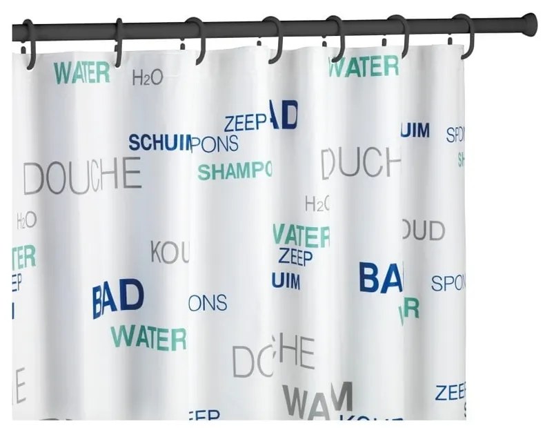 Černá teleskopická tyč na sprchový závěs Wenko Shower Curtain Rod