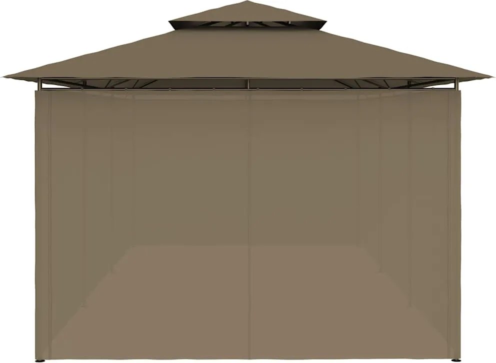 Altán se závěsy 600 x 298 x 270 cm taupe 180 g/m² 312247