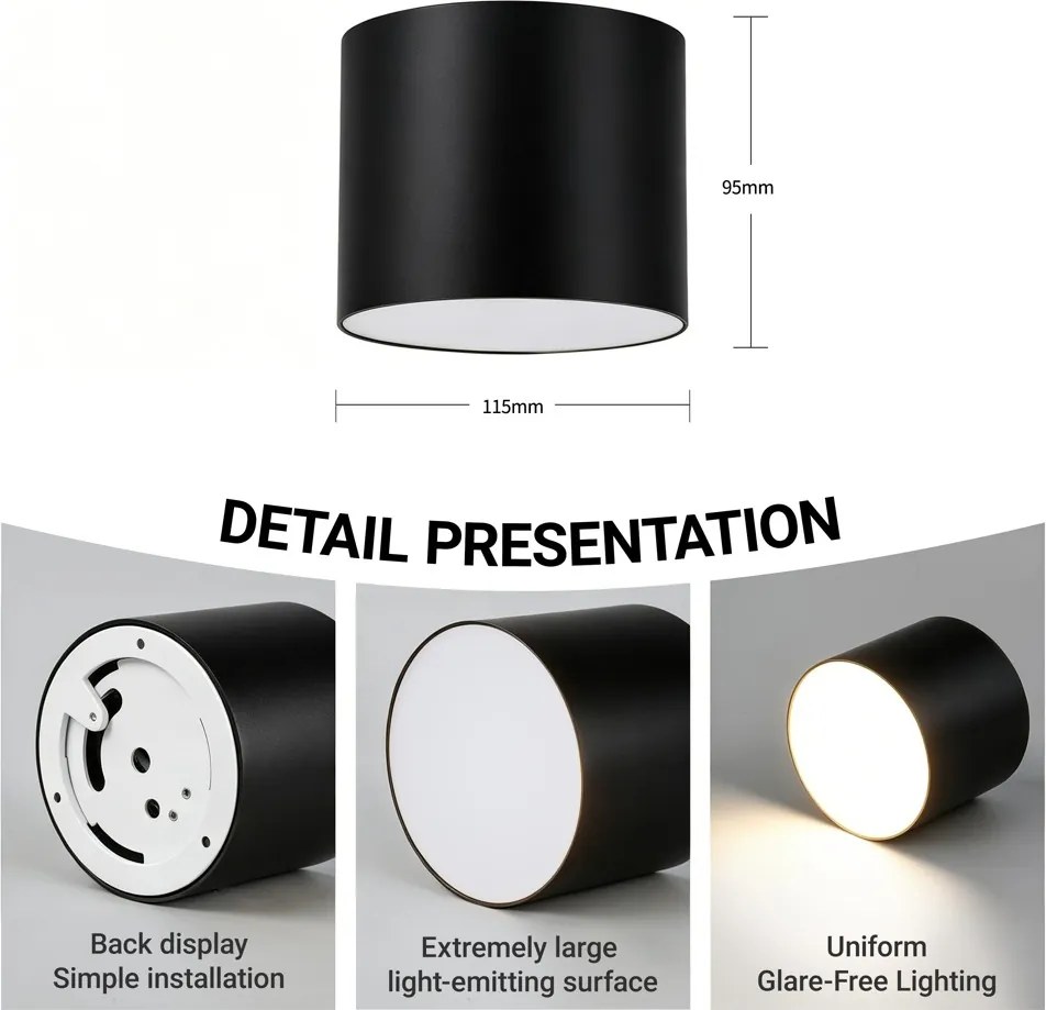 Immax NEO LITE RONDATES Smart stropní svítidlo černé 11,5cm 18W 1458lm Tuya WiFi BEACON