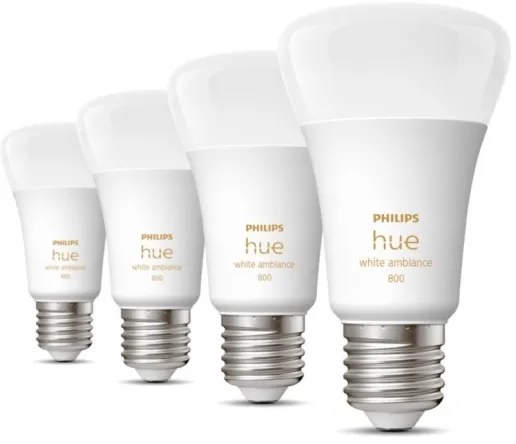 SADA 4xLED Stmívatelná žárovka Philips Hue WHITE AMBIANCE E27/6W/230V 2200-6500K