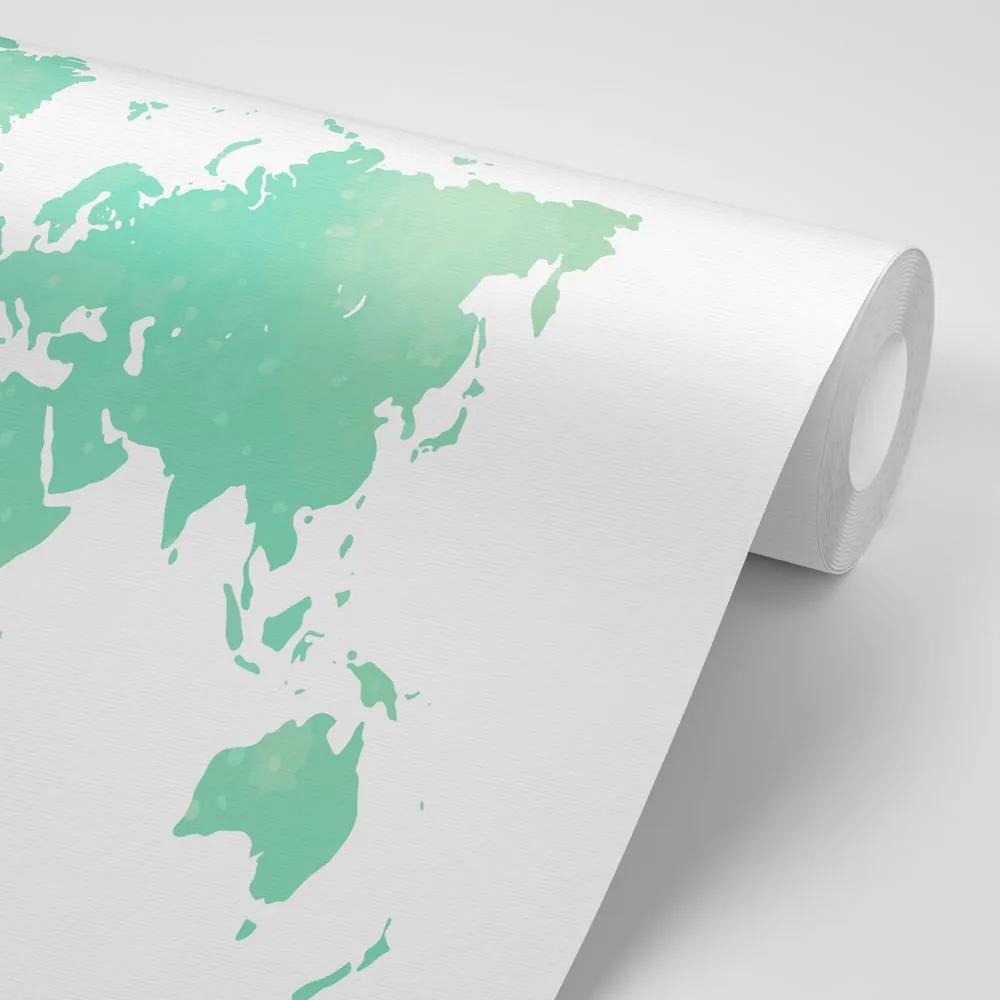 Samolepící tapeta mapa světa v zeleném odstínu