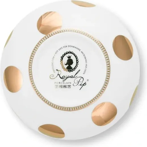 Pip Studio Dot Delight miska Ø15cm, bílo-zlatá (Nádherná miska Dot Delight)
