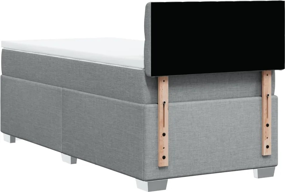 Box spring postel s matrací světle šedá 80 x 200 cm textil 3285722