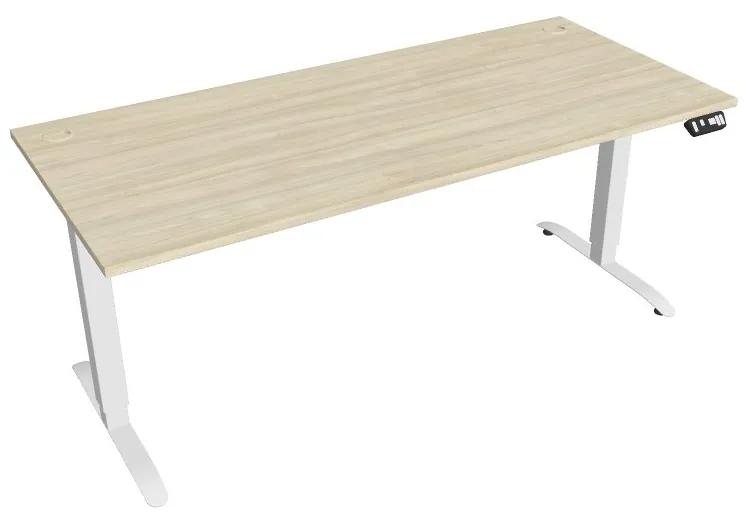 Elektr. nastavitelný stůl 180x80 s pamětí - HOBIS MOTION MS 2M 1800 Dekor stolové desky: akát, Barva kovové podnože: bílá