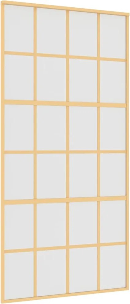 Posuvné dveře zlaté 102,5 x 205 cm mléčné ESG sklo a hliník 155177