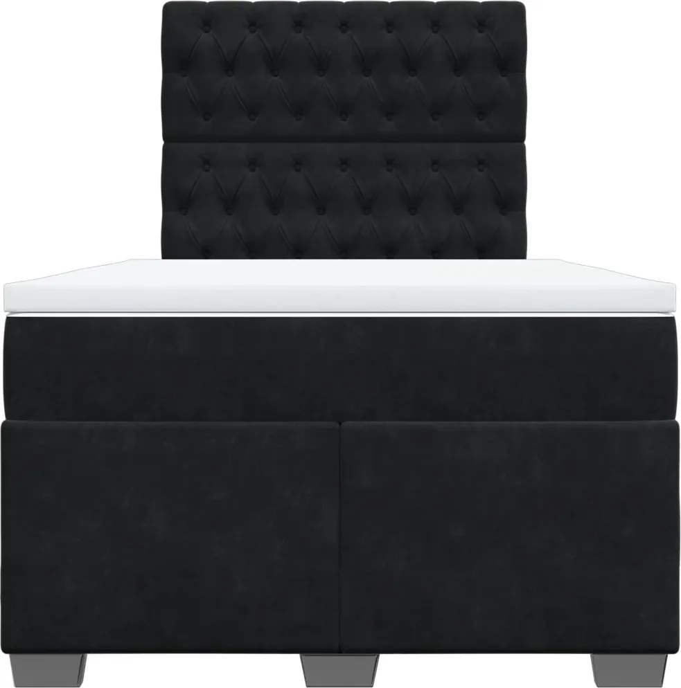 Box spring postel s matrací černá 120 x 200 cm samet 3293190