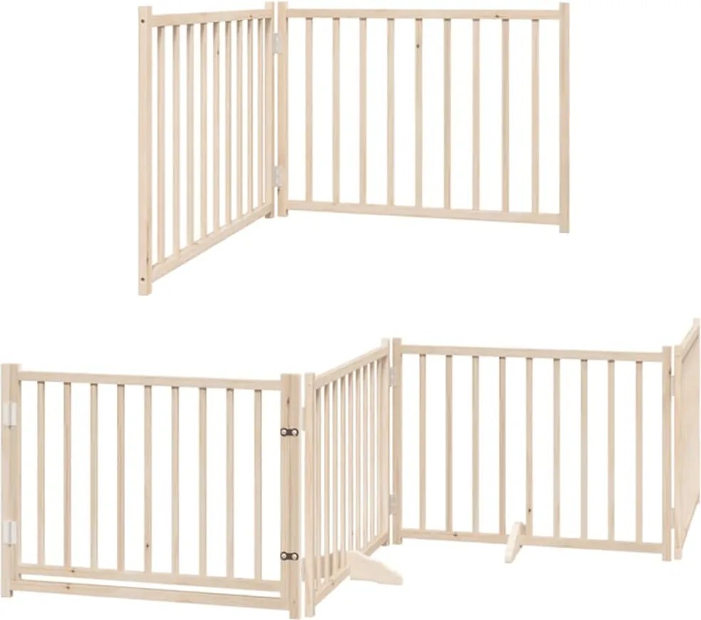 Zábrana pro psy s dvířky skládací 10 panelů 800 cm topol 3155723