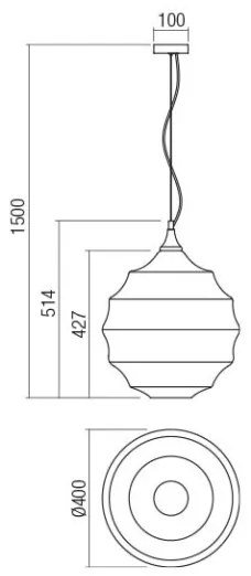 Redo 01-1844 - Lustr na lanku SLAG 1xE27/42W/230V pr. 40 cm béžová