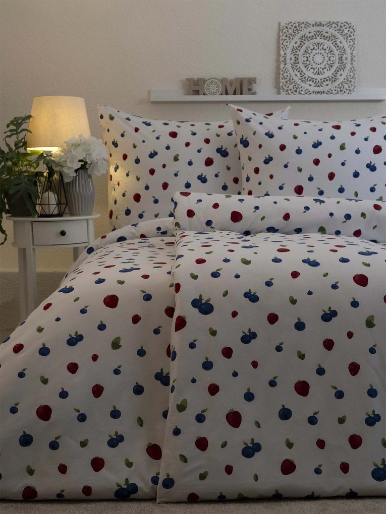 MK Lůžkoviny Francouzské bavlněné povlečení Renforcé - Lesní plody 220 × 200 cm, 2ks 70 x 90 cm