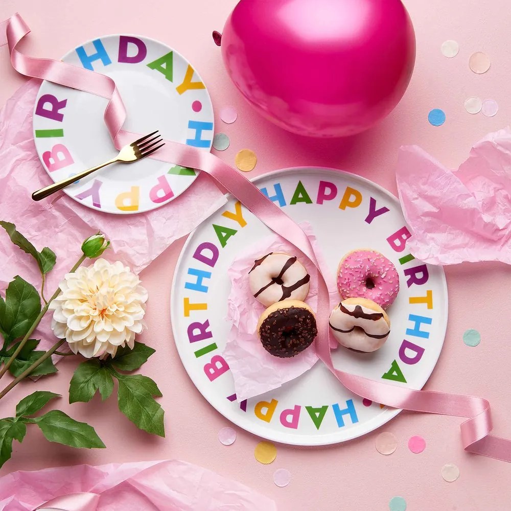 HAPPY BIRTHDAY Talíř 20 cm - mix