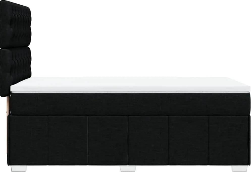 Box spring postel s matrací černá 90x200 cm textil 3293860
