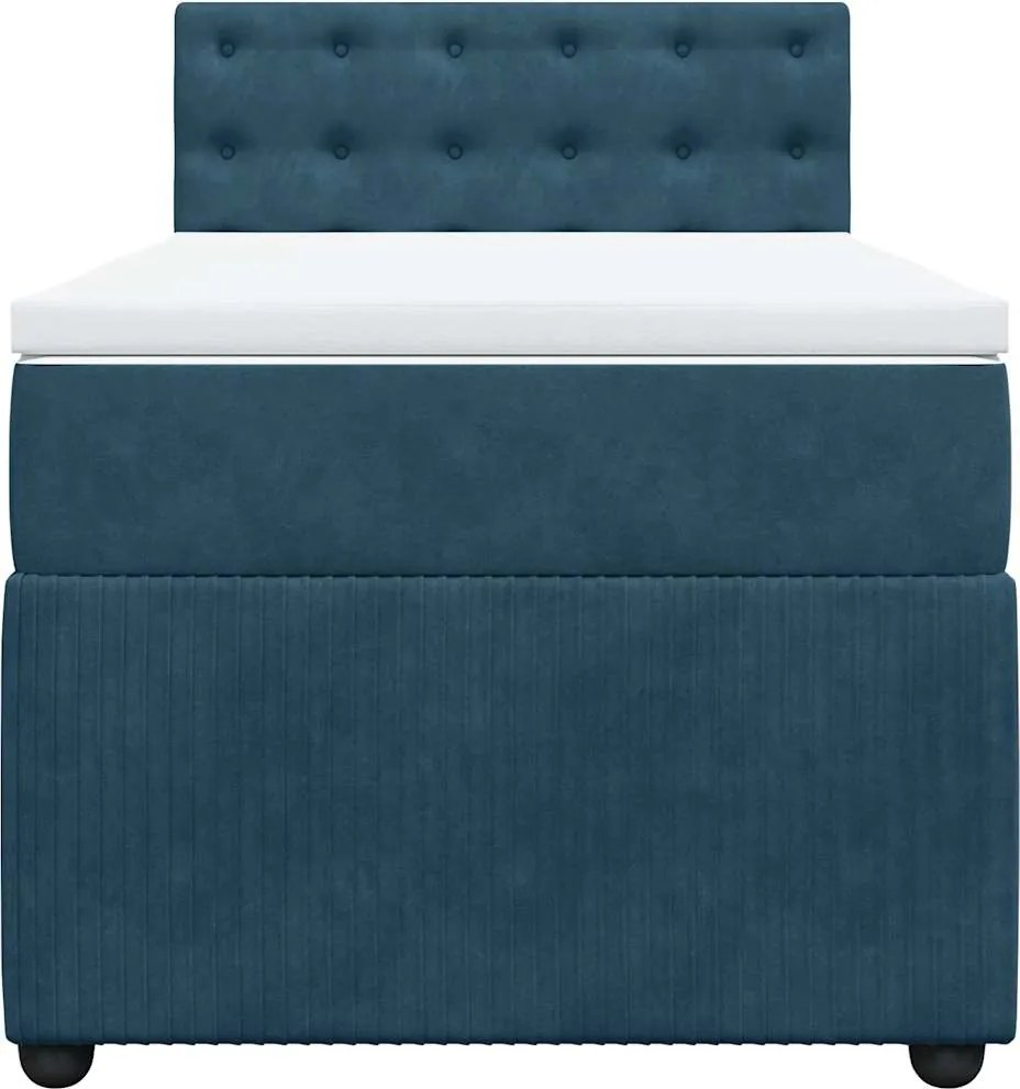 Box spring postel s matrací modrá 100 x 200 cm samet 3289978