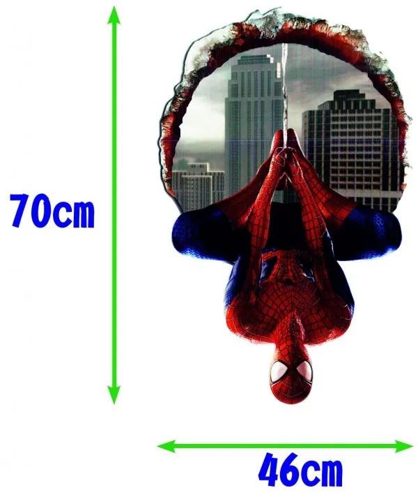 Nálepka na zeď Spiderman 3D 46x70cm