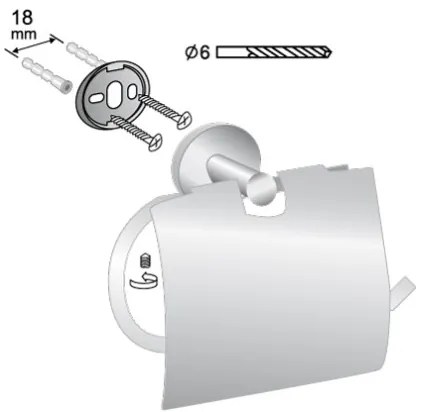 BISK Erga FOR YOU, držák na toaletní papír s krytem, chromová, ERG-01179