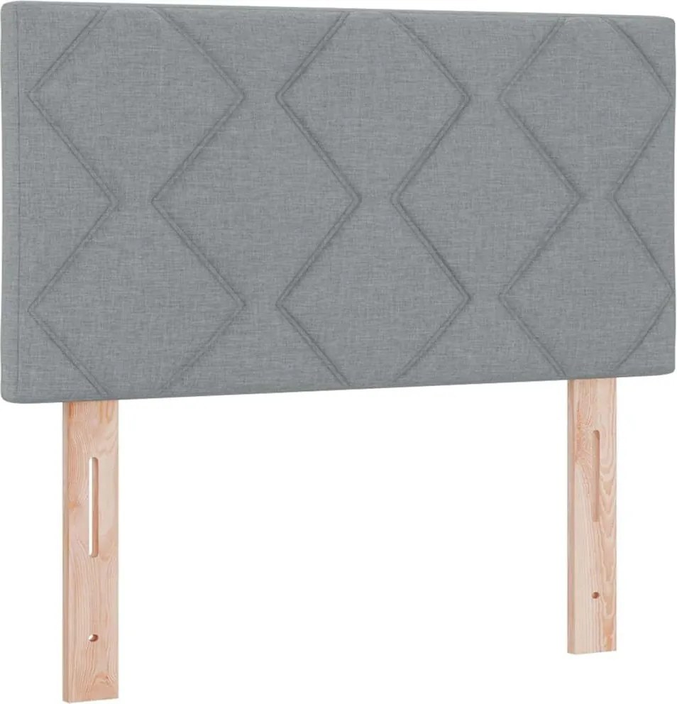 Postel s boxspringem s čelo Světle šedá 120 x 190 cm textil 3338748