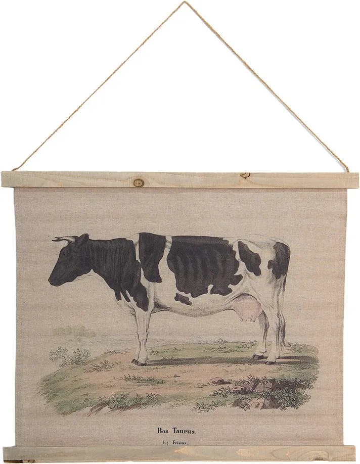 Nástěnná mapa s krávou Bos Taurus - 64*2*53 cm