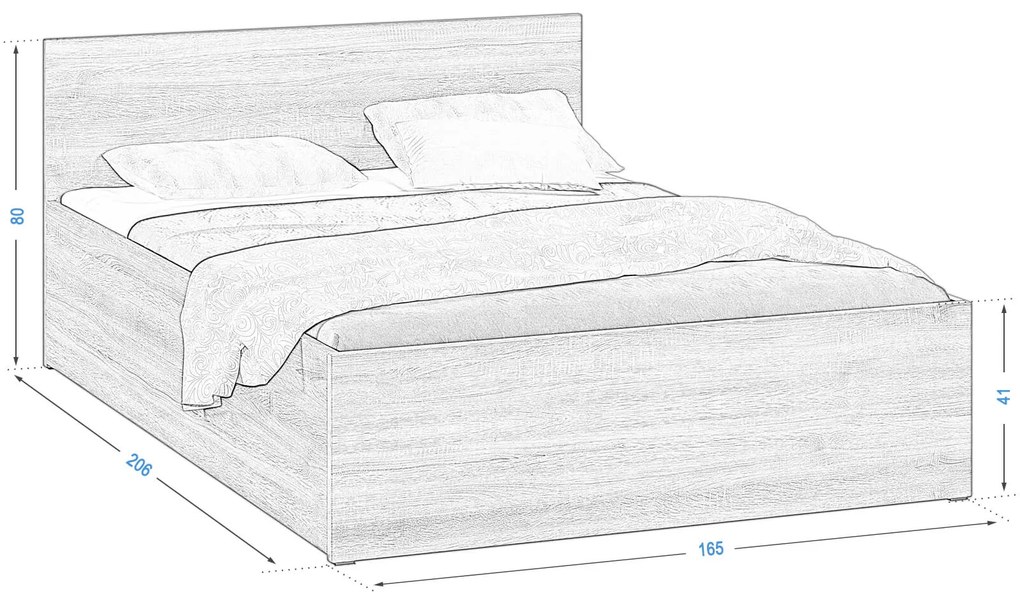 Maxi Postel STELA 160x200 cm, Dub lanýž