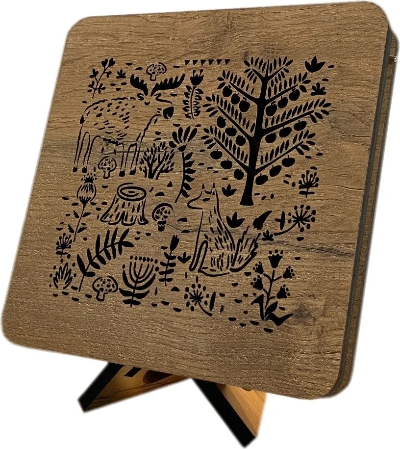 Li-Go "Les s liškou" lampa 19x19 cm provedení povrchu: dub světlý
