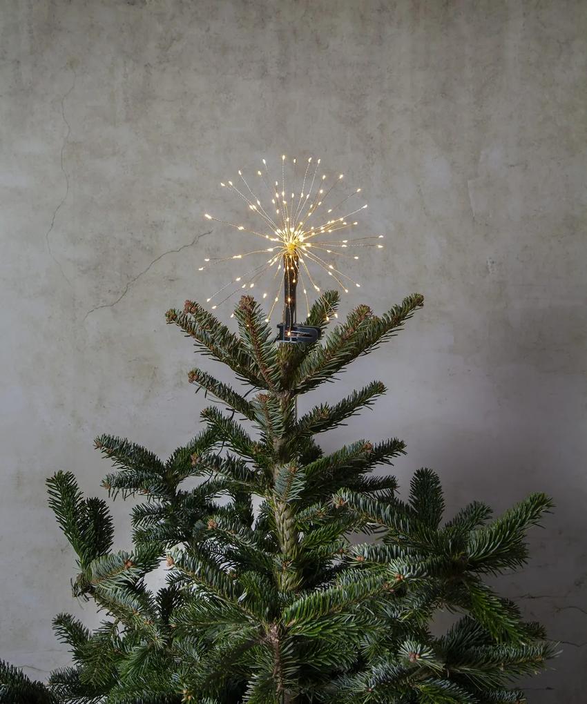 Vánoční LED hvězda na stromeček výška 27 cm Star Trading Firework - stříbrná