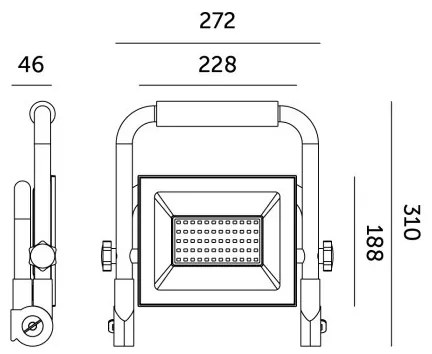 LED Přenosný reflektor TIGRA LED/100W/4000K IP54 černá/žlutá
