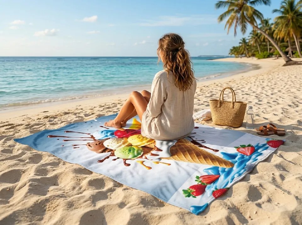 Rychleschnoucí XXL plážová osuška DOLCINO barevná 150 x 210 cm, 100% mikrovlákno