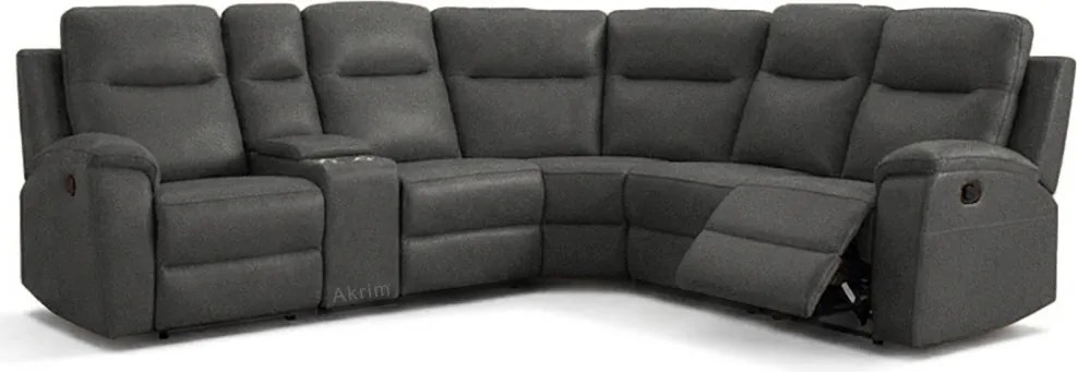Sedací souprava MALAGA | 248x276 cm | UNIVERZÁLNÍ levá i pravá | s FUNKCÍ RELAX | tmavě šedá látka | EXTRA POHODLNÉ