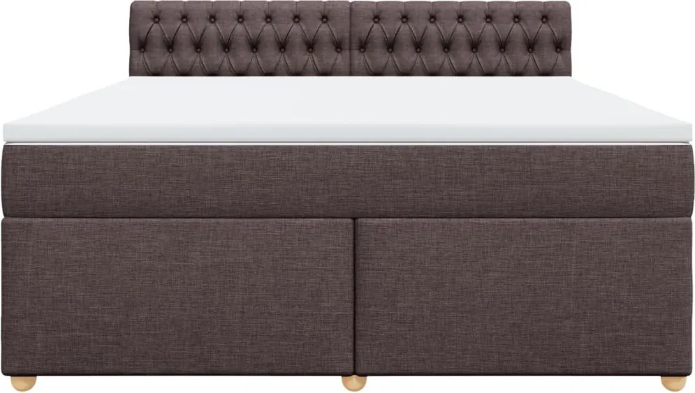 Box spring postel s matrací tmavě hnědá 180x200 cm textil 3286769