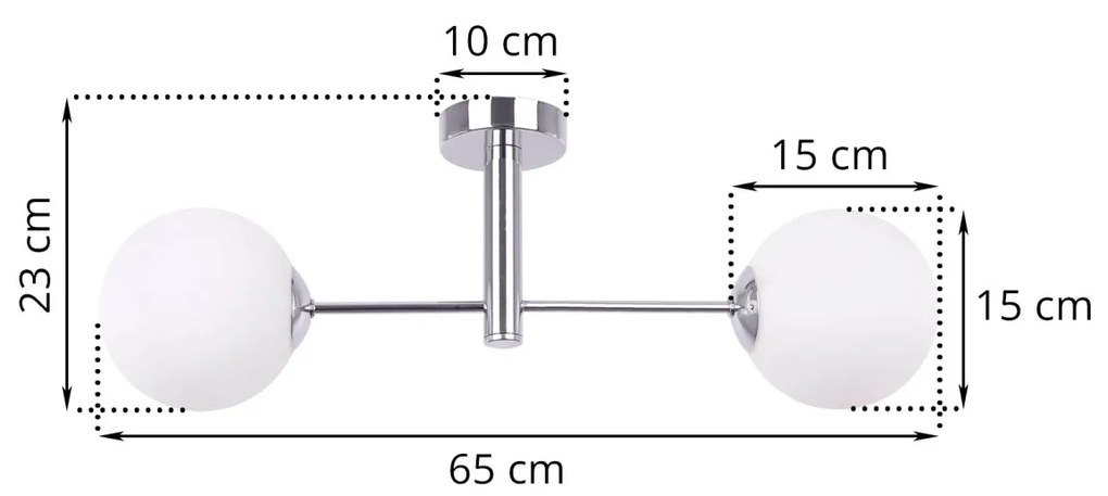 Stropní svítidlo FLORENCE, 2x bílé skleněné stínítko, CH