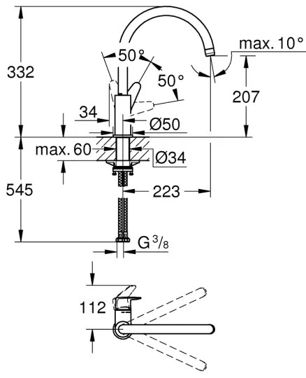 GROHE 31554001 - Dřezová baterie START CURVE lesklý chrom