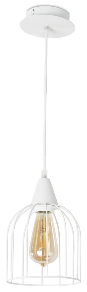 Light for home - Závěsné svítidlo na lanku ve světlém provedení 40888 "MATRIX", 1x60W, E27, Bílá
