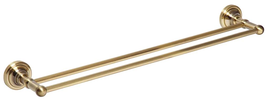 RETRO bronz: Držák ručníků dvojitý, 600 mm