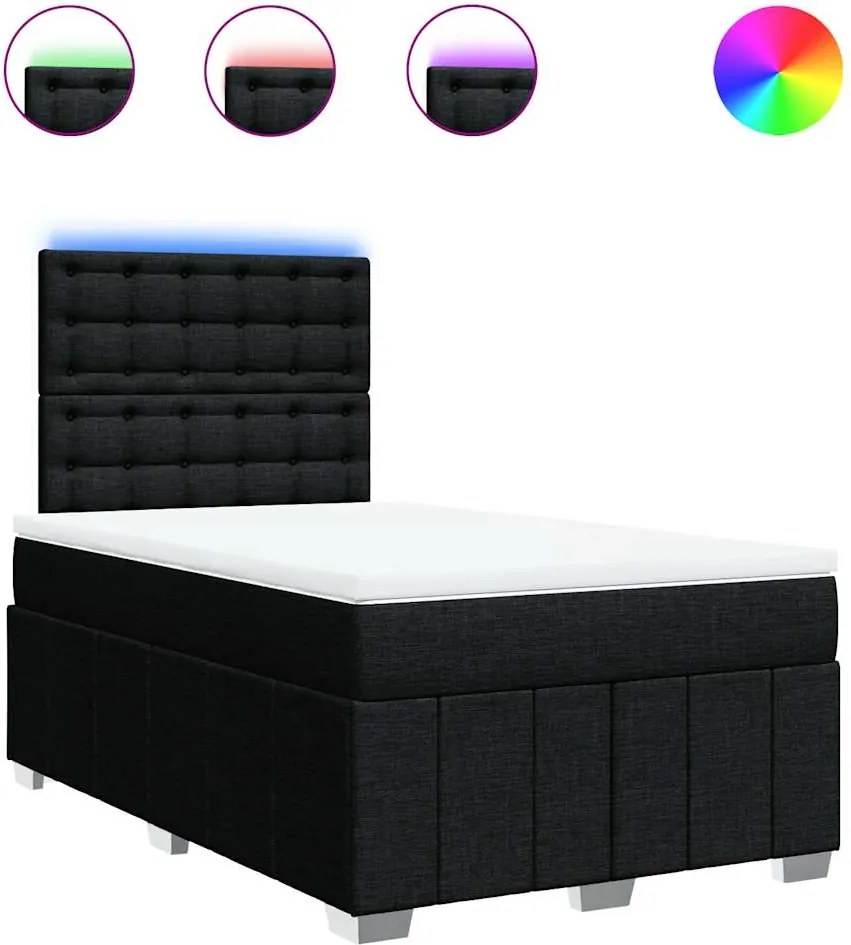 Box spring postel s matrací černá 120x190 cm textil 3293923