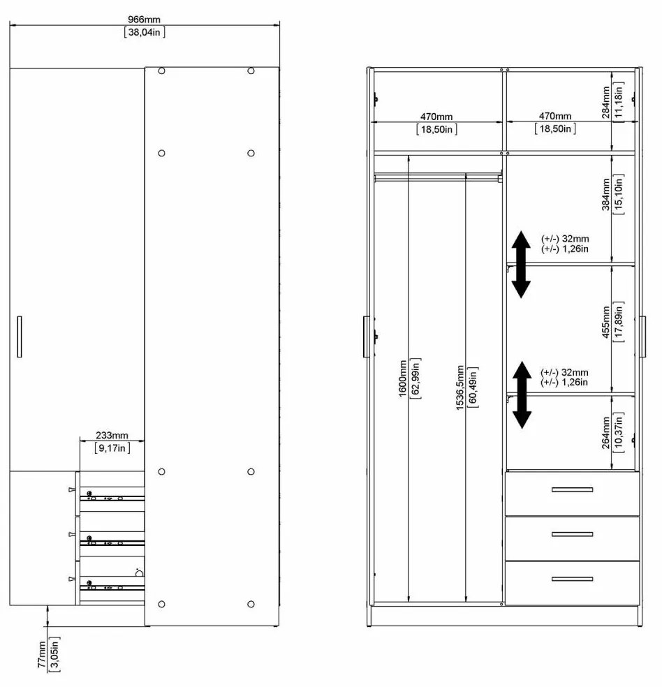 Tvilum Šatní skříň Spike 084 šedá