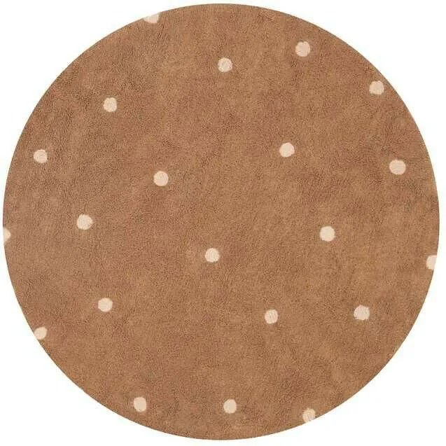 Lorena Canals, Kusový koberec Dot Chestnut kruh, 140x140, hnědá, dětský pokoj