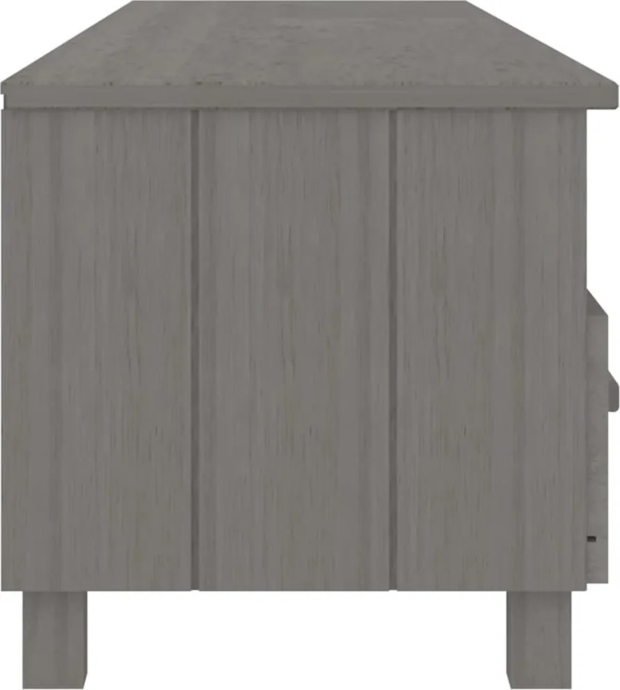 TV stolek HAMAR světle šedý 158 x 40 x 40 cm masivní borovice 340475
