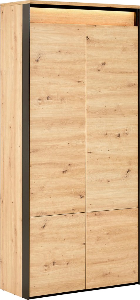 XXXLutz SKŘÍŇ NA ŠANONY, černá, dub artisan, 91/199/42 cm Hom`in - Regály na šanony - 000589003604