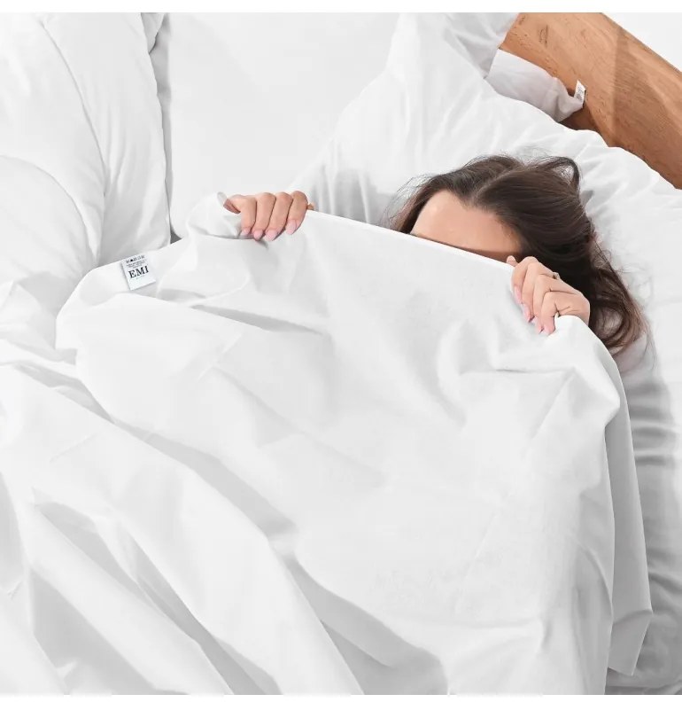 Prostěradlo bílé pevné Daria EMI, Pevná dvojitá plachta 200×220