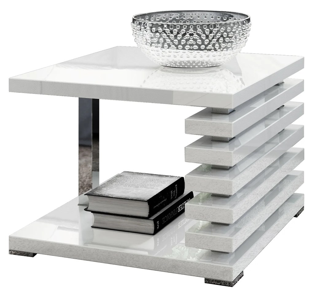 Konferenční stolek Kyram 2 (lesk bílý). 1055185