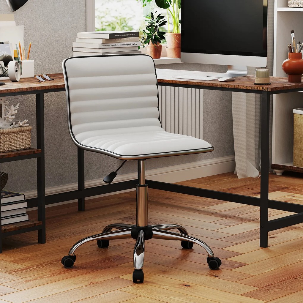 Costway Ergonomická kancelářská židle bez područek, polstrovaná otočná židle