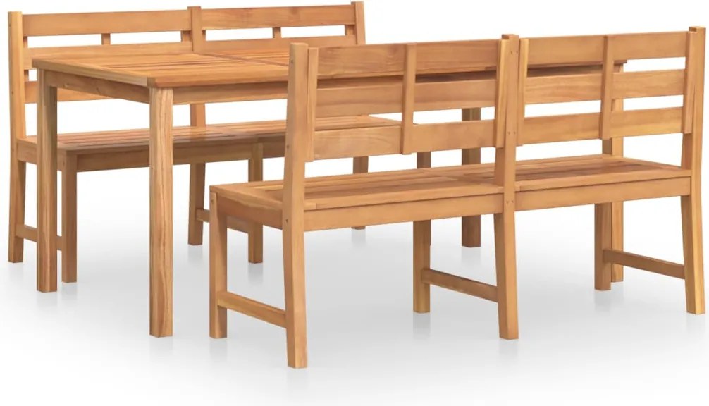 3dílný zahradní jídelní set masivní teakové dřevo 3157199
