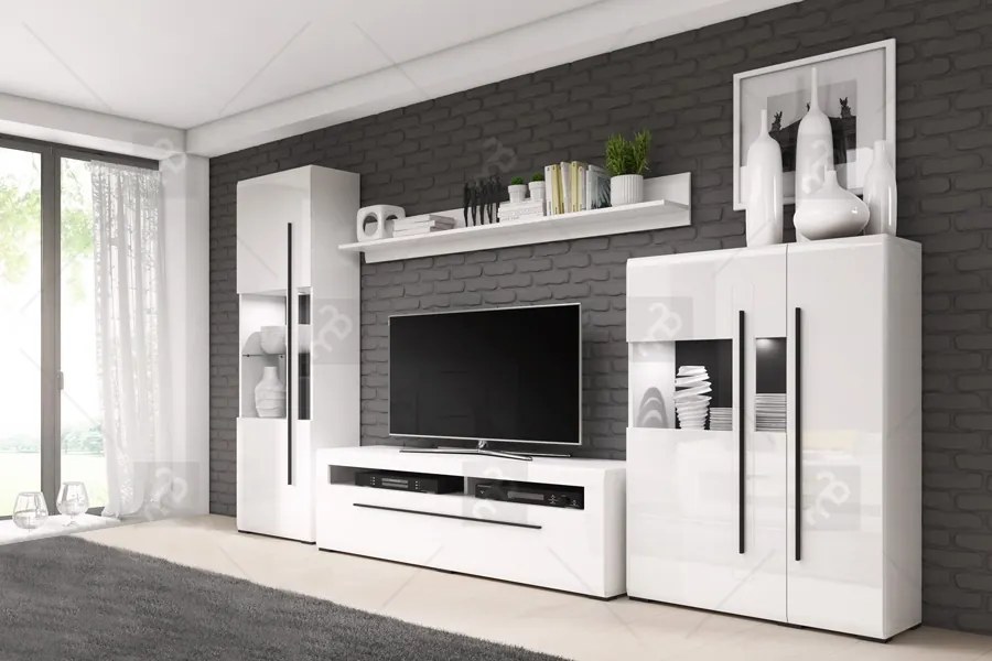 Komoda tv Tulsa 40 Bílý/Bílý lesk (MDF) 2497FJ