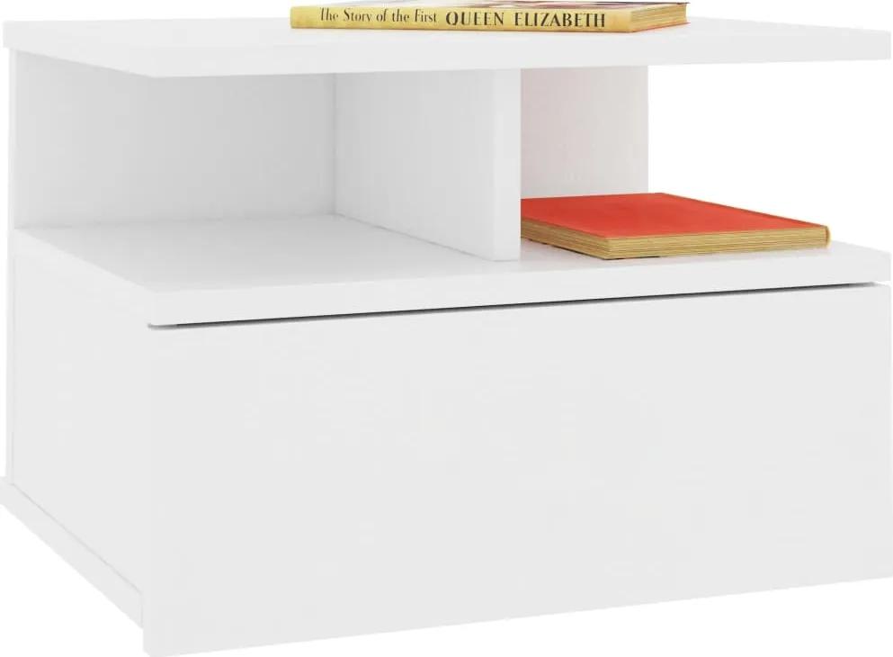 vidaXL Nástěnný noční stolek 40 x 31 x 27 cm dřevotříska [800405] Barva: Bílá
