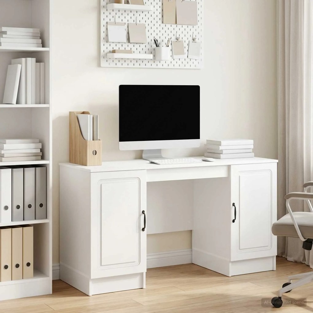 Stůl Bílá s vysokým leskem 142,5 x 50 x 75 cm Kompozitní dřevo 3414643